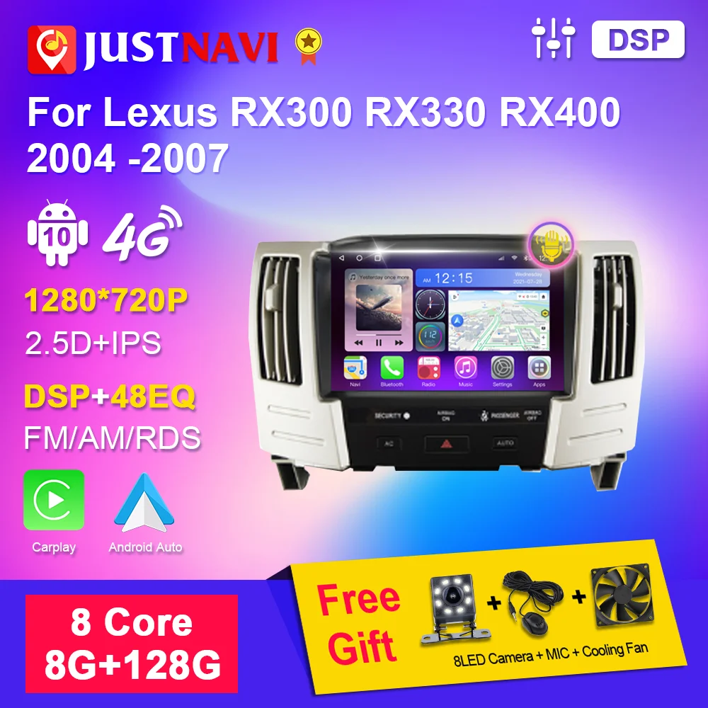 JUSTNAVI Autoradio para Lexus RX300 RX330 RX400 2004 2007 para TOYOTA ...