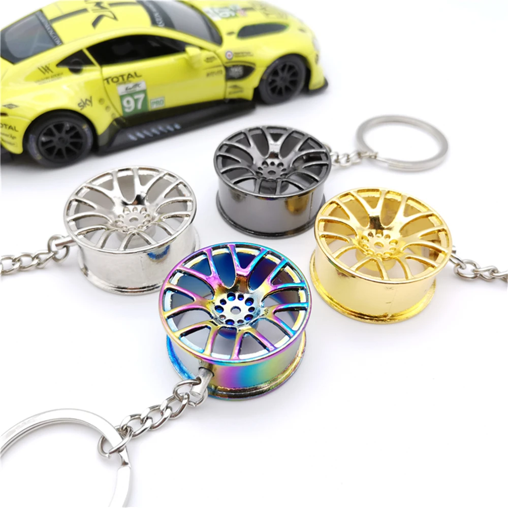 Car-Hub-Keyring-Colorful-Wheel-Rim-Keychain-Metal-Key-Chain-Creative ...