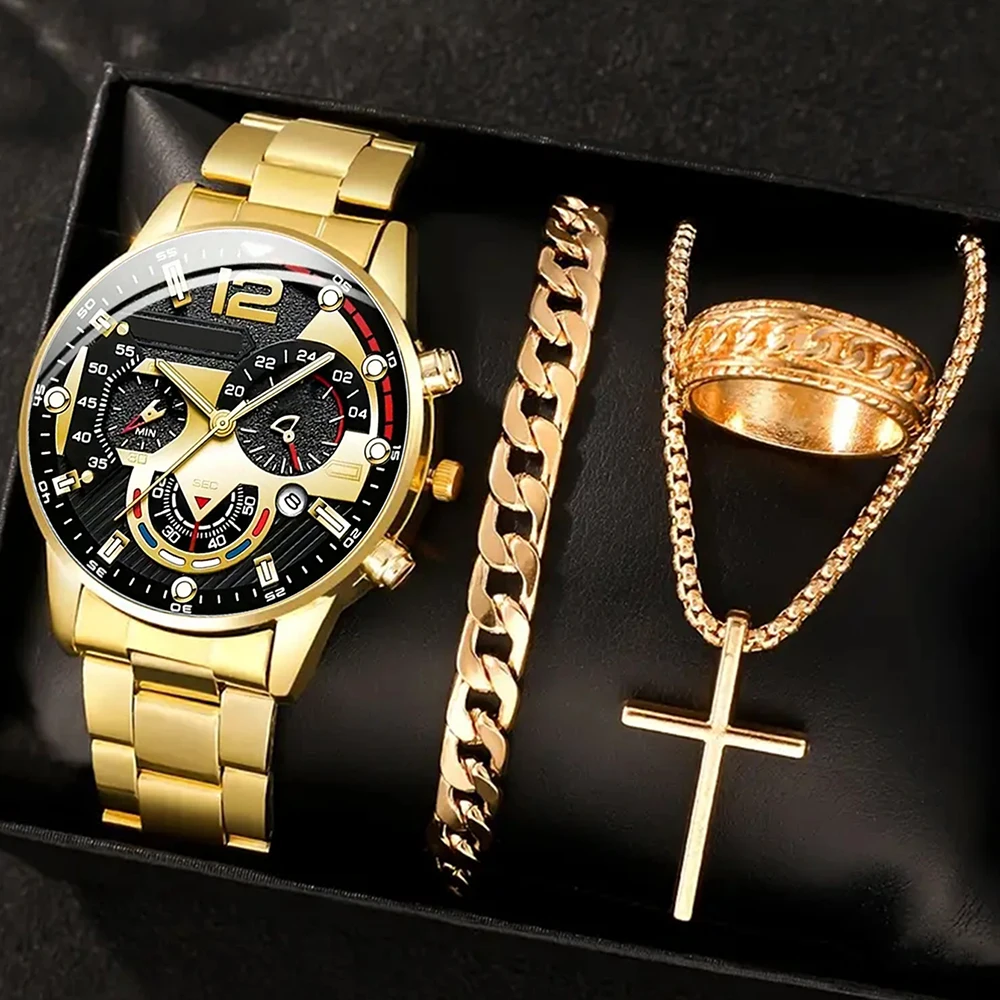 New-Hot-Watches-Fashion-Men-Stainless-Steel-Watch-Luxury-Calendar ...