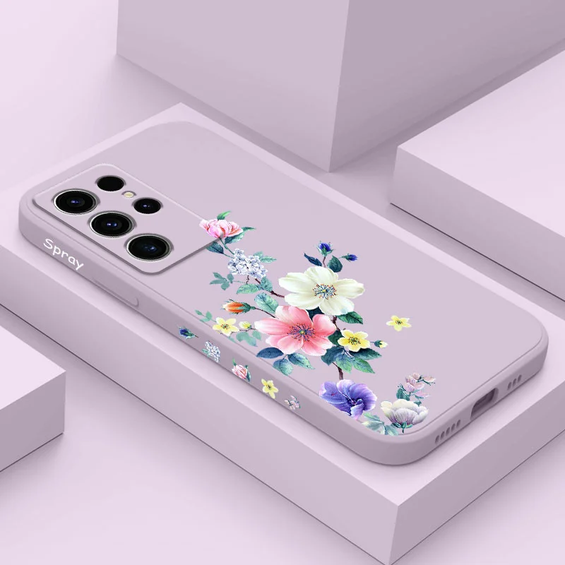 A Twig Flowers Phone Case For Samsung Galaxy S24 S23 S22 S21 S20 S10 S10E Ultra Plus FE Note 20 ...