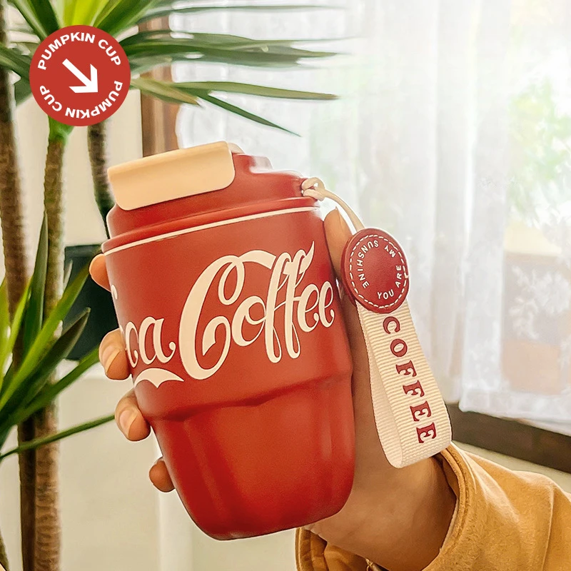 New Couple Water Cup Coca Cola Same High Beauty Coffee Cup Portable ...
