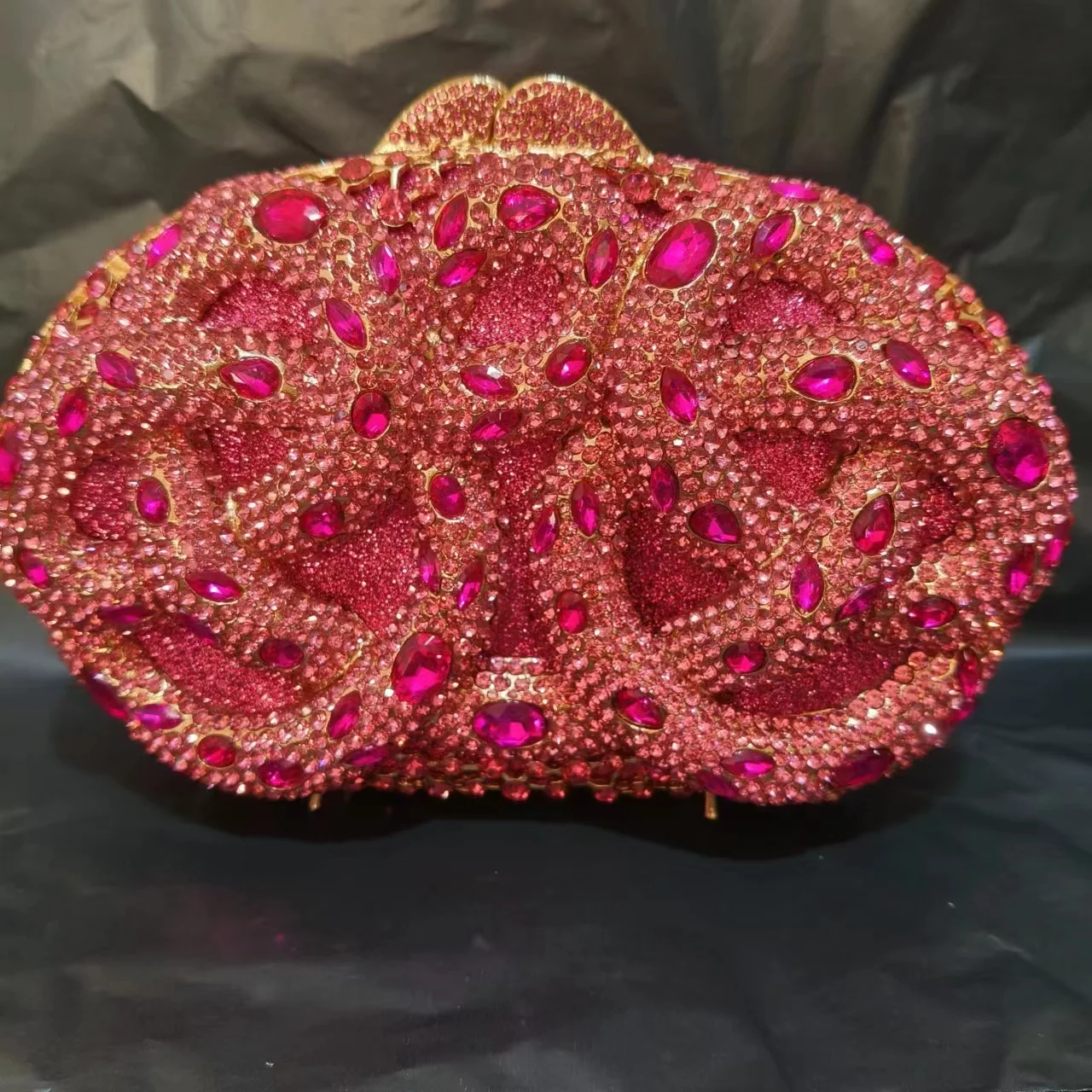 XIYUAN-Pink-Rose-Red-Snake-Shaped-Stone-Handbags-Women-Wedding-Party ...