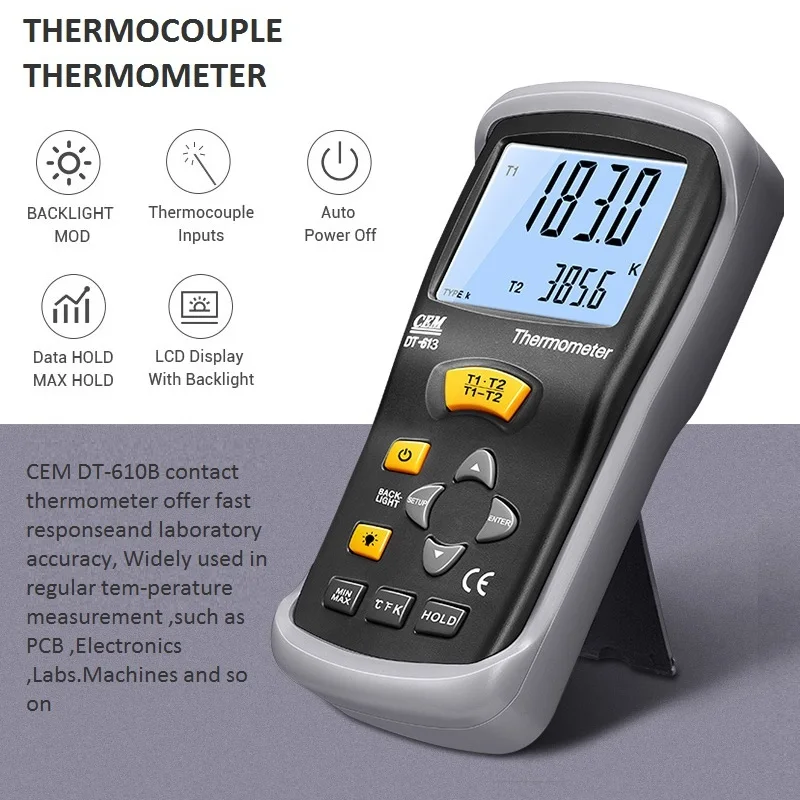 CEM-DT-610B-TYPE-K-Thermocouple-Thermometer-Range-50-1300-C-with-Back ...