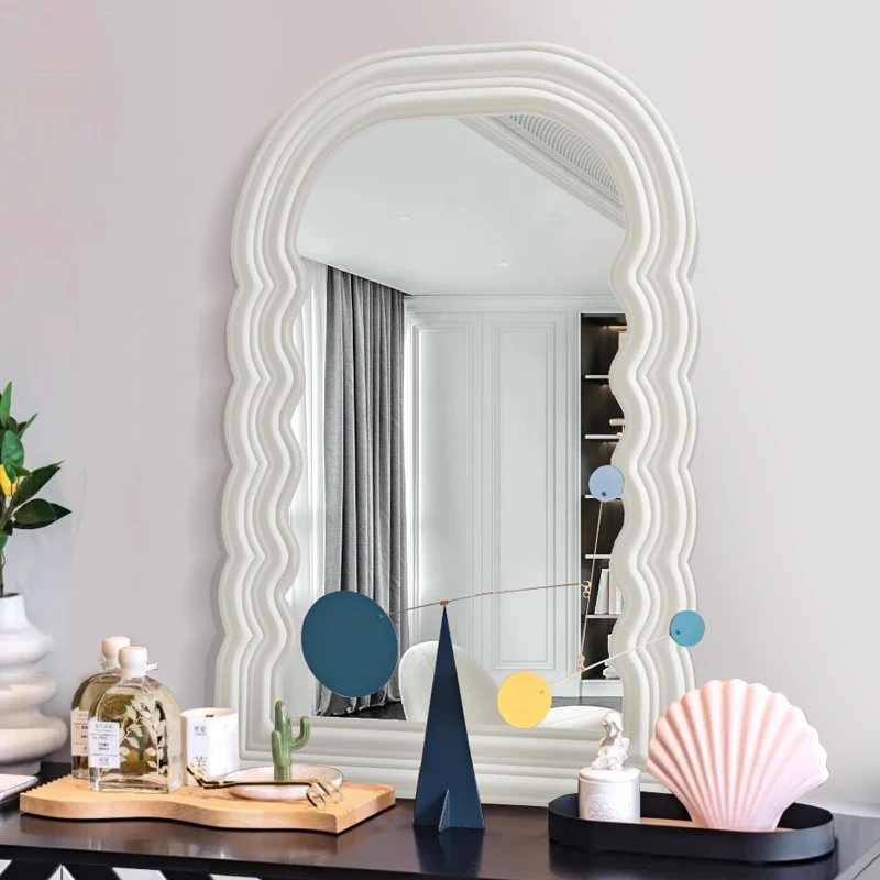Nordic Girls Mirror Cute Room Pink Korean Style Wavy Interior ...