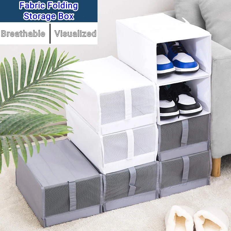 1pc-Space-saving-Fabric-Shoe-Organizer-Foldable-Storage-Box-with ...