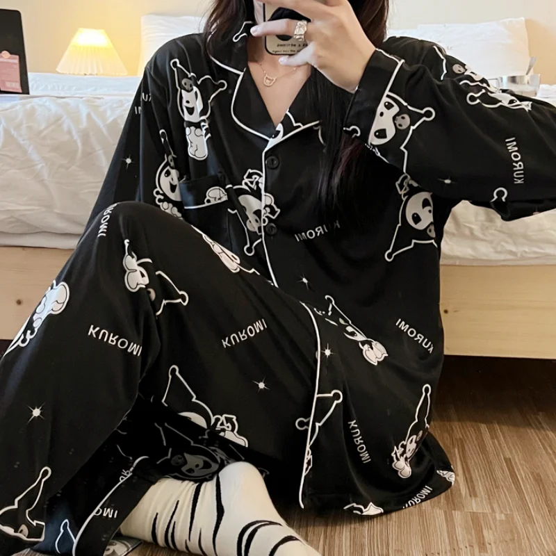 Anime Sanrio Pajamas Pants Suit Cute Women New Nightgown Fashion Long ...