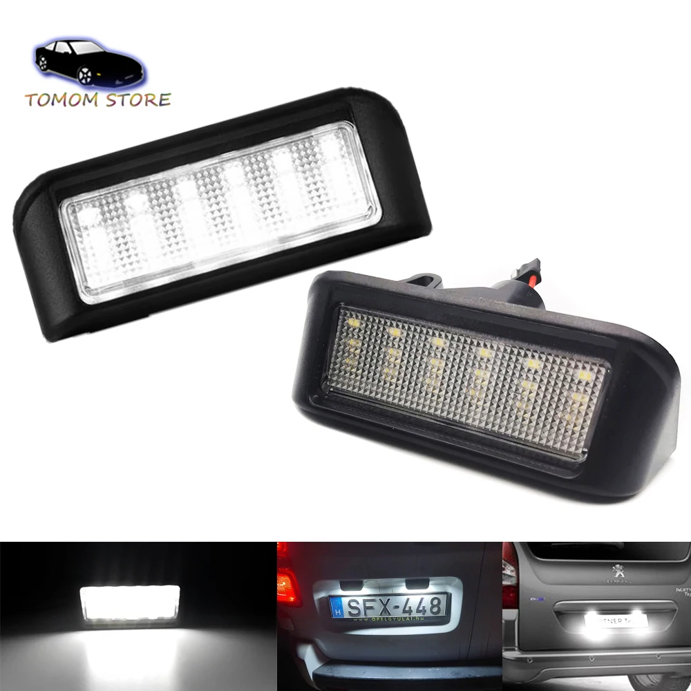 2pcs No Error LED License Number Plate Lights For Fiat Scudo Toyota ...