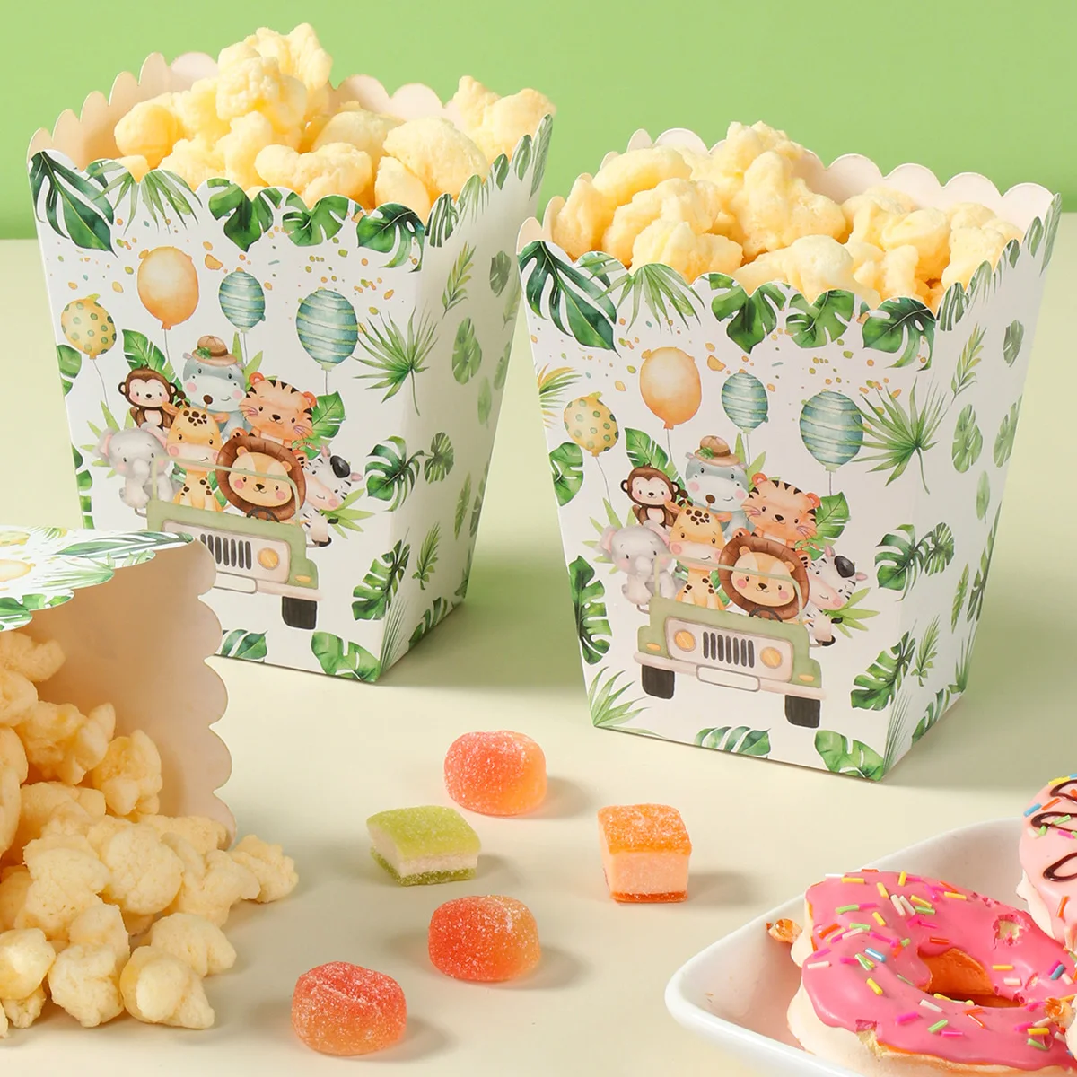 Jungle-Animal-Popcorn-Box-Candy-Box-Jungle-Safari-Birthday-Party-Decor ...