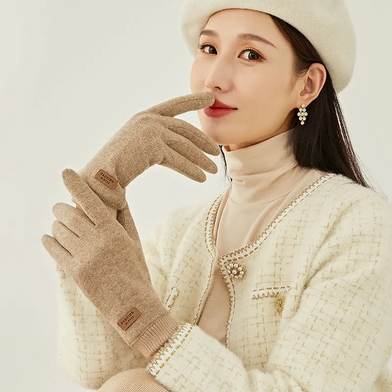 Women Winter Outdoor Sport Stretch Knit Wrist Cycling Warm Driving ...