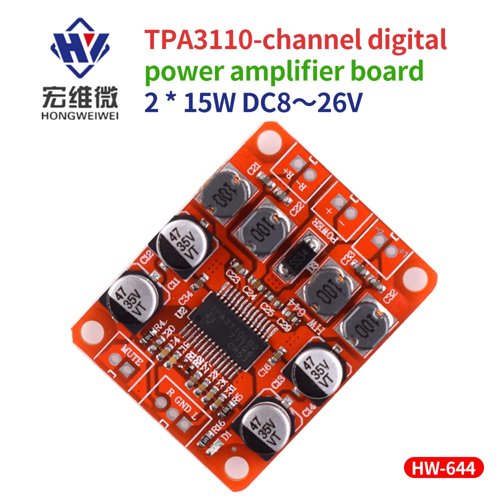 Tpa3110 Digital Audio Power Amplifier Module 2x15w Dual Channel Stereo ...