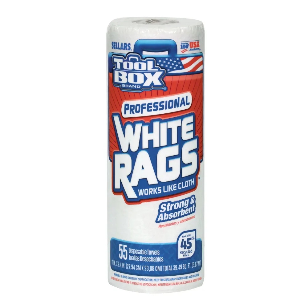 Professional-White-Rags-Multi-Surface-Cleaning-Disposable-Towel-1-Roll ...