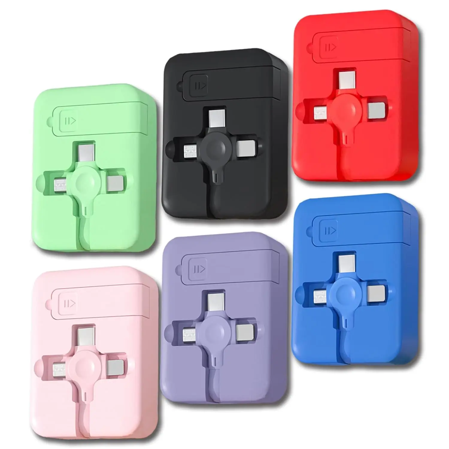3-in-1-3A-Macaron-Charging-Cable-Roll-Retractable-Holder-Fast-Charging ...