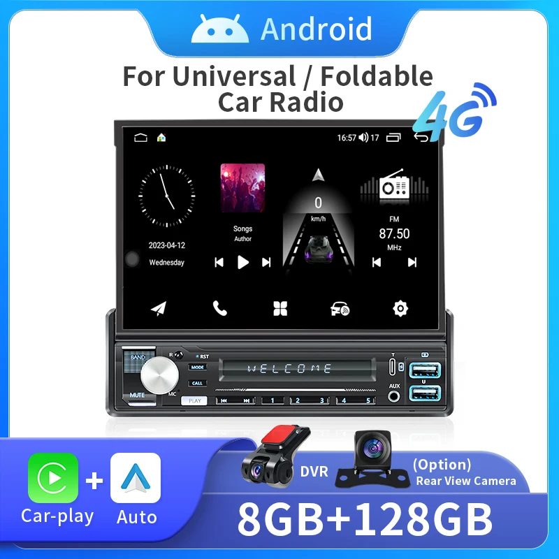 1-Din-Car-Radio-Android-7-Retractable-Screen-Multimedia-Video-Player ...