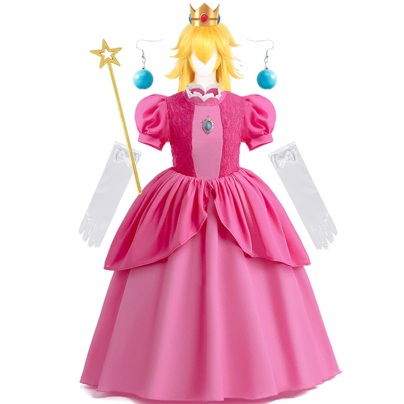 New-Baby-Girls-Queen-Peach-Princess-Dress-Kids-Cosplay-Costume-Children ...