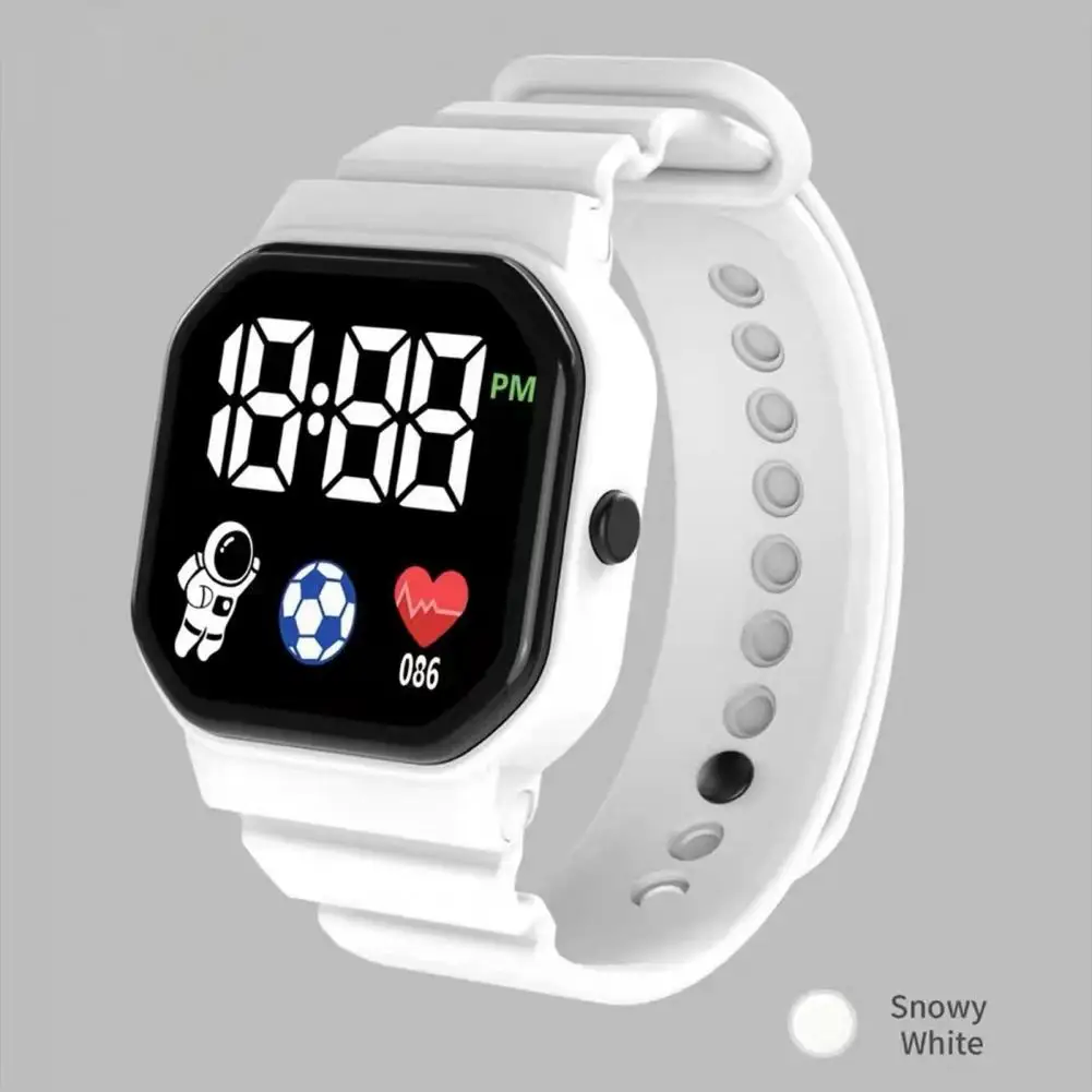 Electronic-Watch-Square-Dial-Digital-Wrist-Watch-Adjustable-LED ...