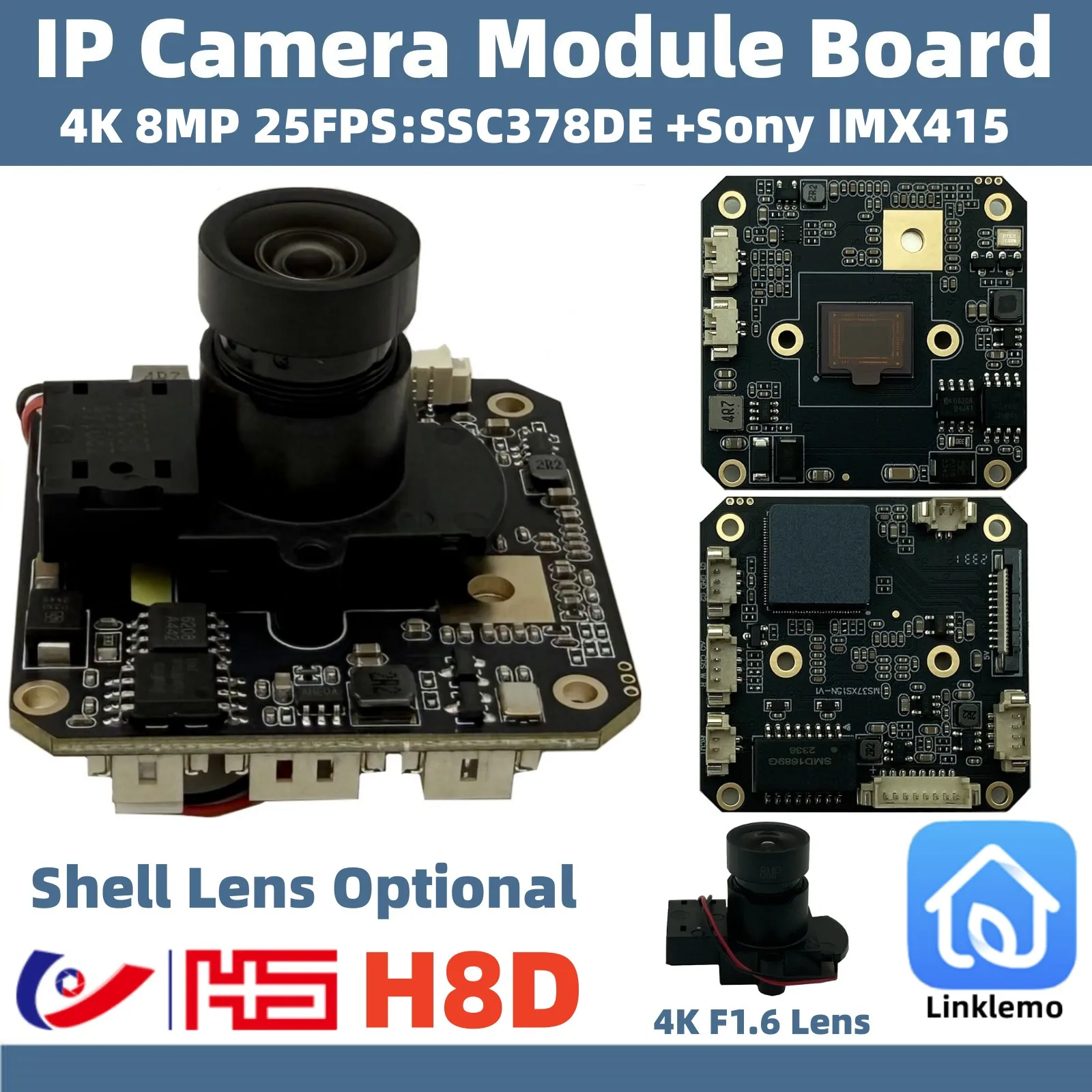 HUISHI 4K 8MP H8D Placa de módulo de cámara IP SSC378DE + IMX415 3840* ...