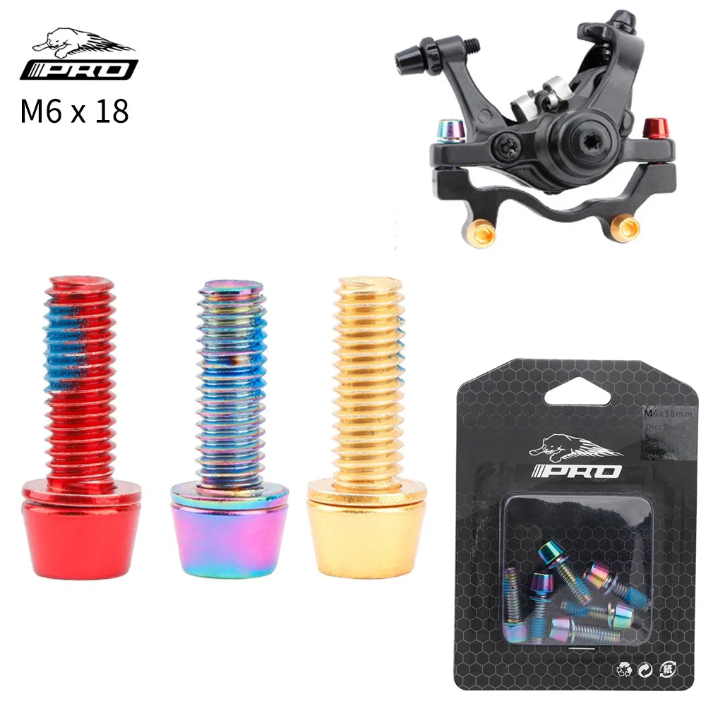 IIIPRO-Bicycle-disc-brake-caliper-bolts-6-pieces-colorful-M6x18mm-MTB ...