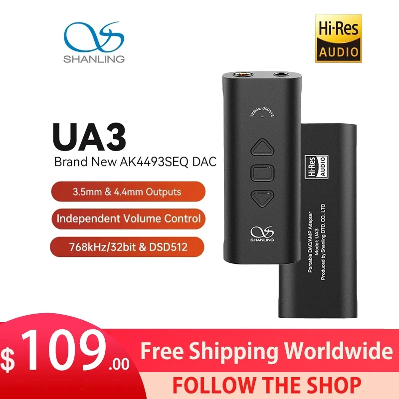 SHANLING-Amplificador-de-Audio-port-til-UA3-AK4493SEQ-DAC-Chip-de-amplificador-independiente ...