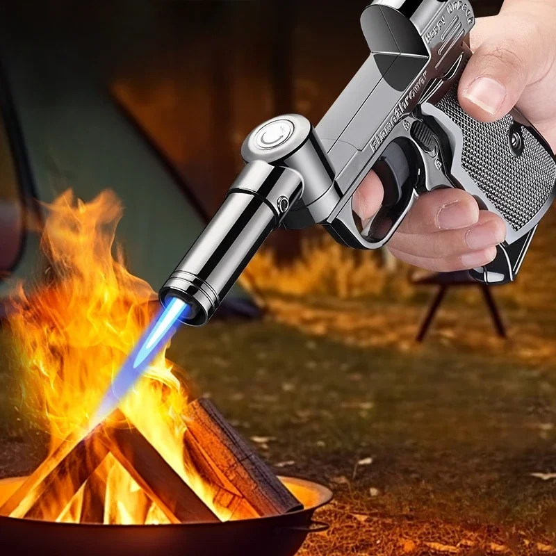 Outdoor Windproof Butane Gas Turbo Metal Lighter Multipurpose High ...
