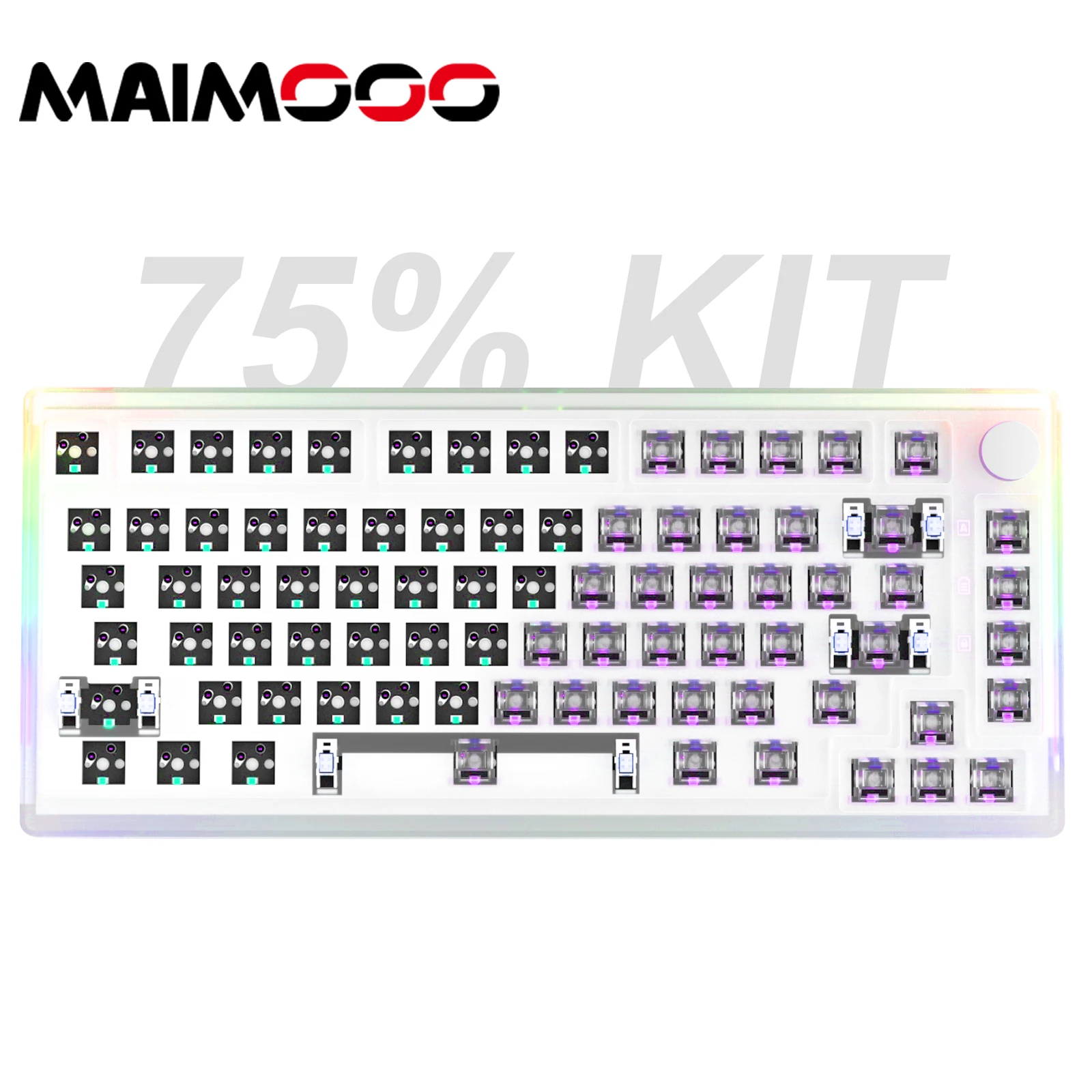 MAIMOOO-Transparent-Kit-Keyboard-MLK75-75-Hot-Swappable-Bluetooth-2-4G ...