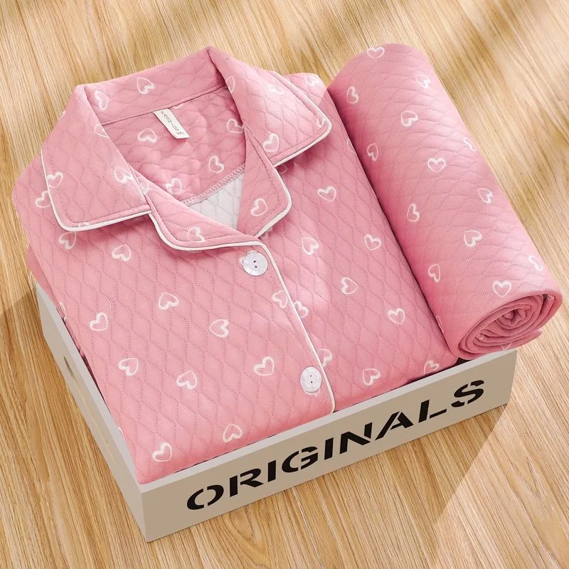 2024 New Autumn Winter Pajamas Women Air Cotton Homewear Three Layers ...
