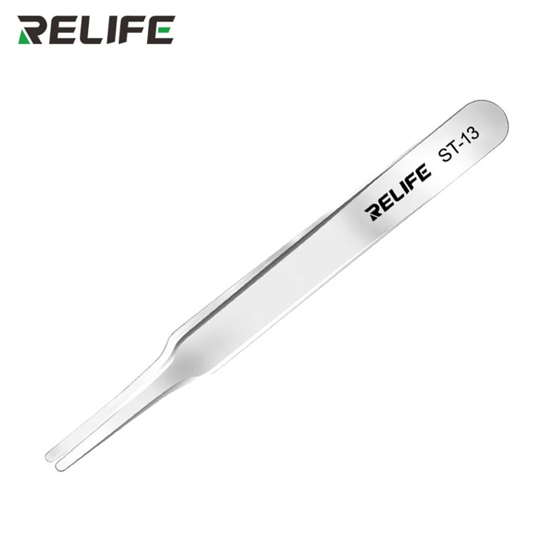 RELIFE ST-13 Precision flat tip tweezers High hardness Durable used in Cell Phone Battery/Mobile ...