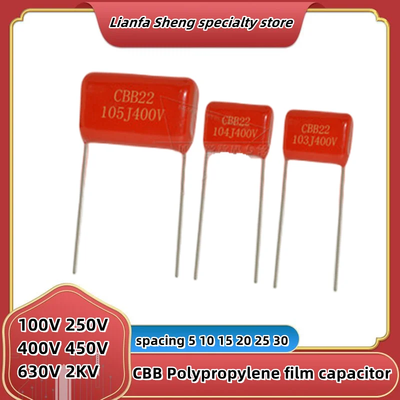 100V 250V 400V 450V 630V 2KV CBB Polypropylene film capacitor103J 223J ...