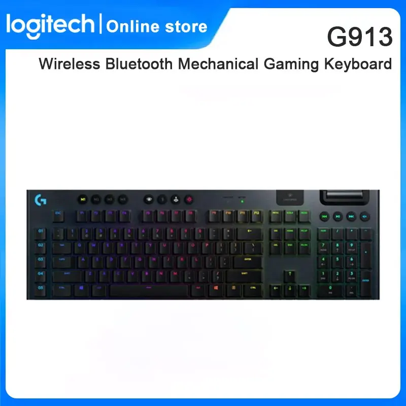 Logitech g913 lightspeed teclado mecânico sem fio bluetooth gaming ...