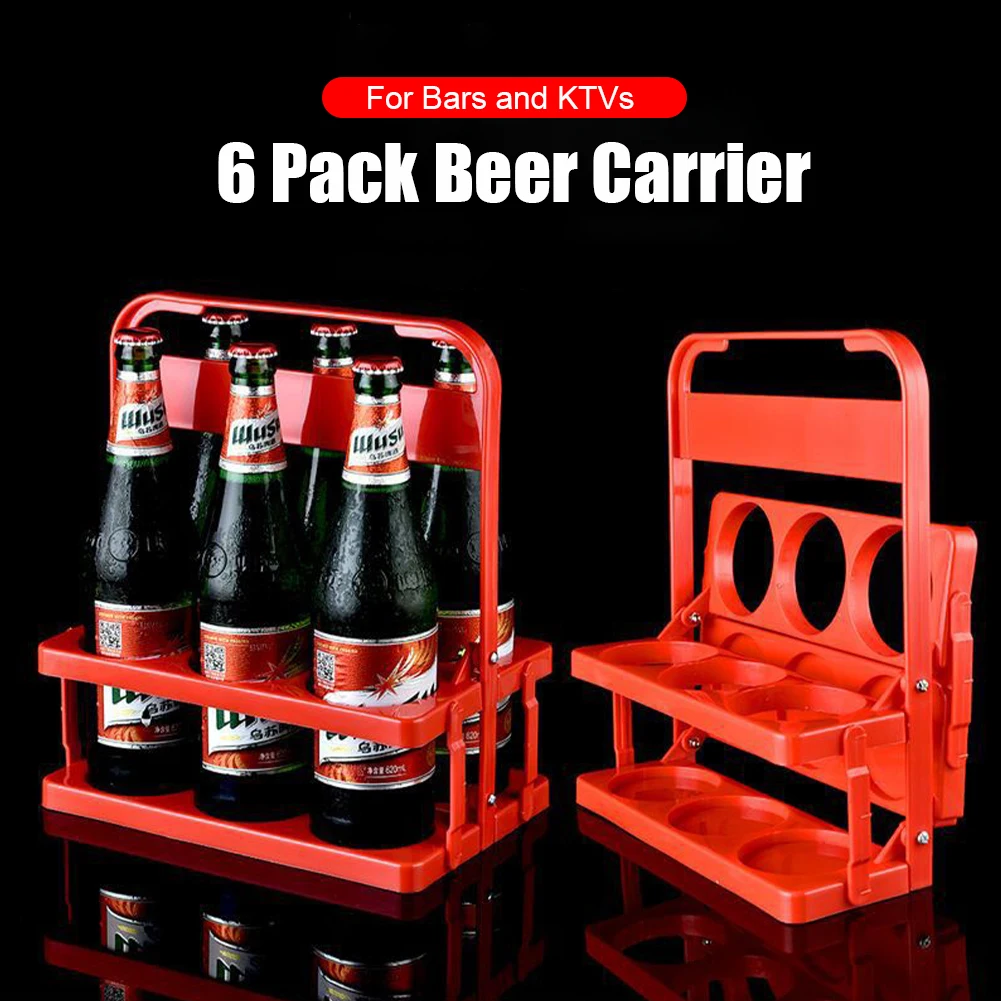 6-Pack-Foldable-Beer-Bottle-Holder-Reusable-Bar-Wine-Beer-Rack-Basket ...