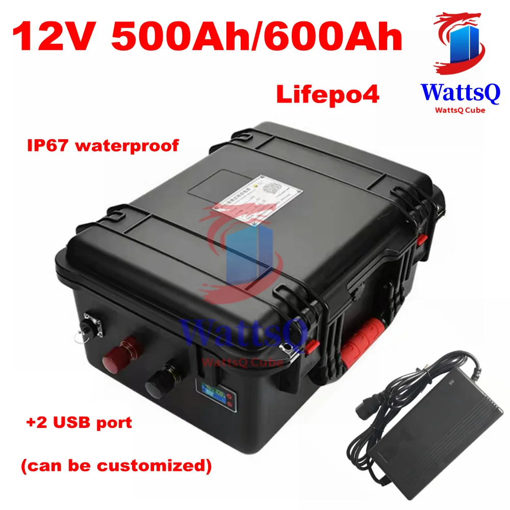 Waterproof 12V 500Ah 600Ah Lifepo4 lithium battery with BMS for Solar ...