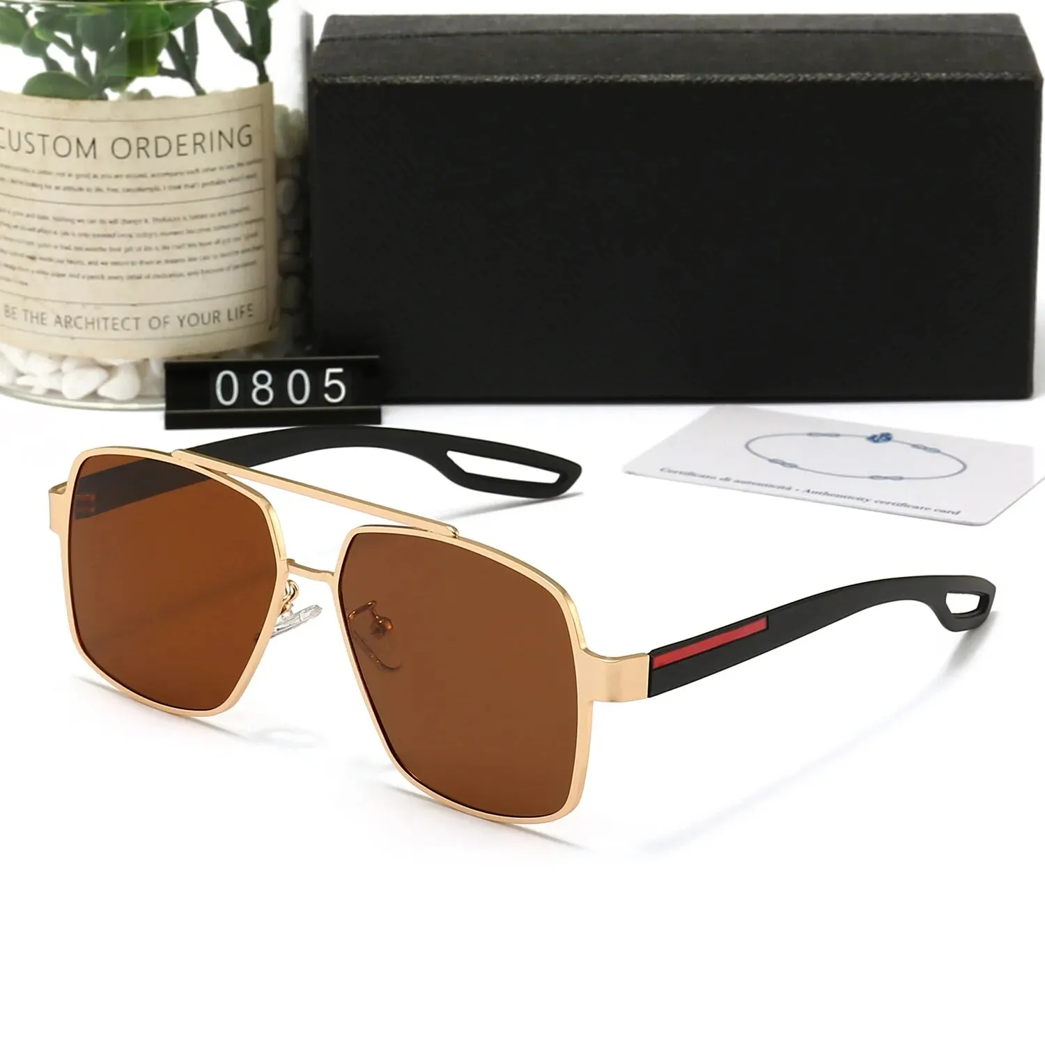 0805 Frame Polarized Sunglasses Men Women Trendy Slim Metal Frame ...