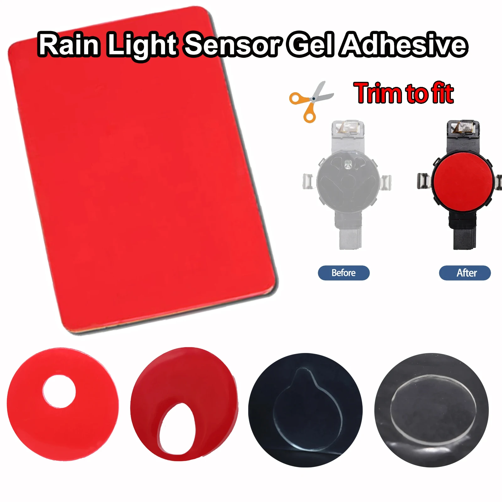 Car-Rain-Light-Sensor-Gel-Adhesive-FILM-Silicone-Cushion-Pad-Windscreen ...