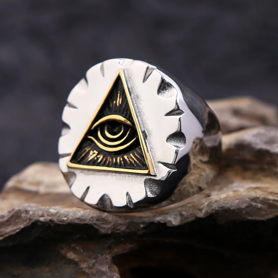 Simple Stainless Steel Masonic Rings