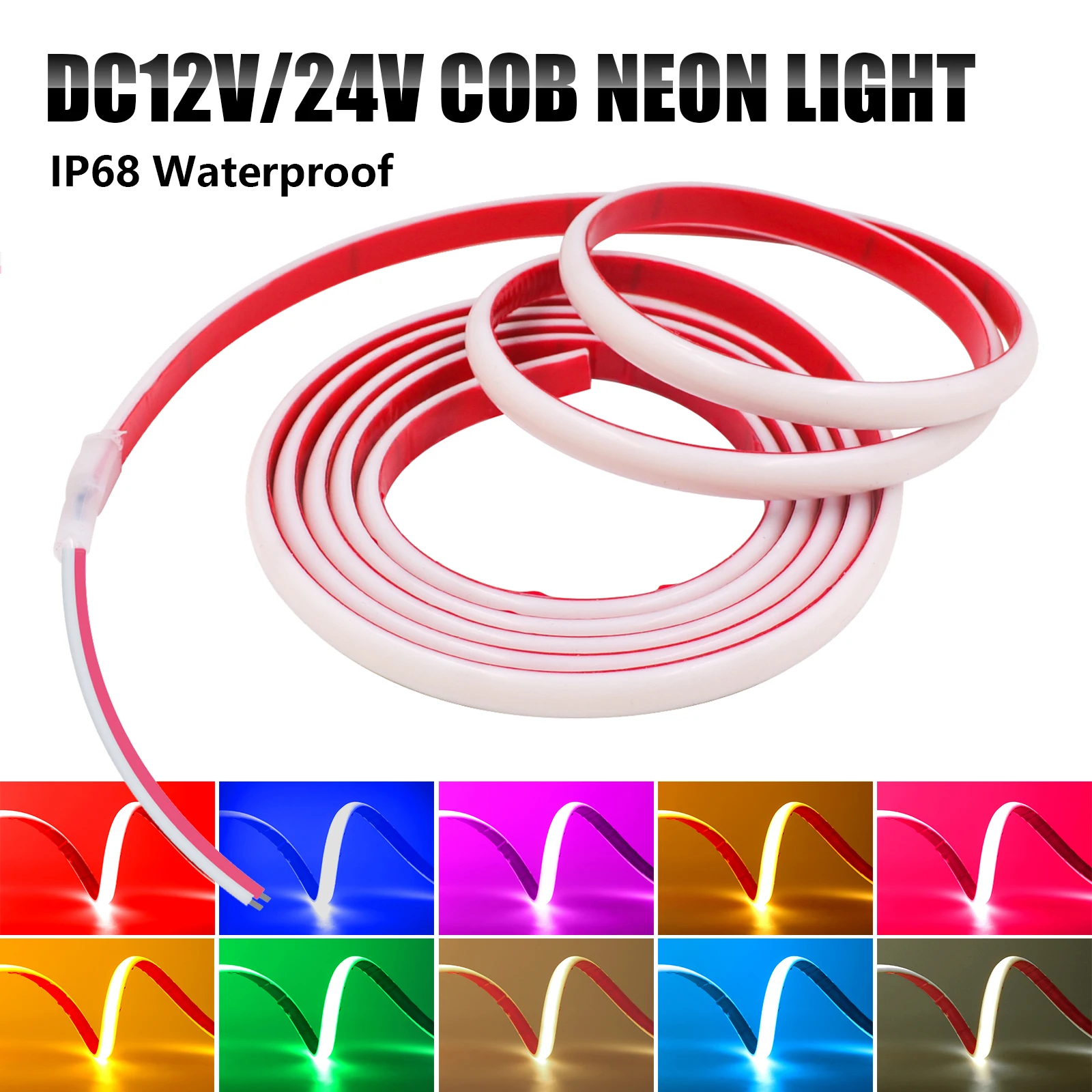 COB-LED-Strip-12V-24V-IP68-Waterproof-High-Density-320LEDs-m-Flexible ...