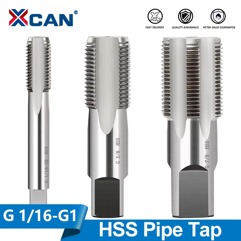 XCAN 1pc HSS Pipe Tap G1/16 G1/8 G1/4 G3/8 G1/2 G5/8 G3/4 G7/8 G1 BSP ...