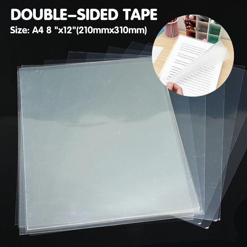 20-40pcs-Transparent-A4-Double-Sided-Adhesive-Sheet-Clear-Film ...