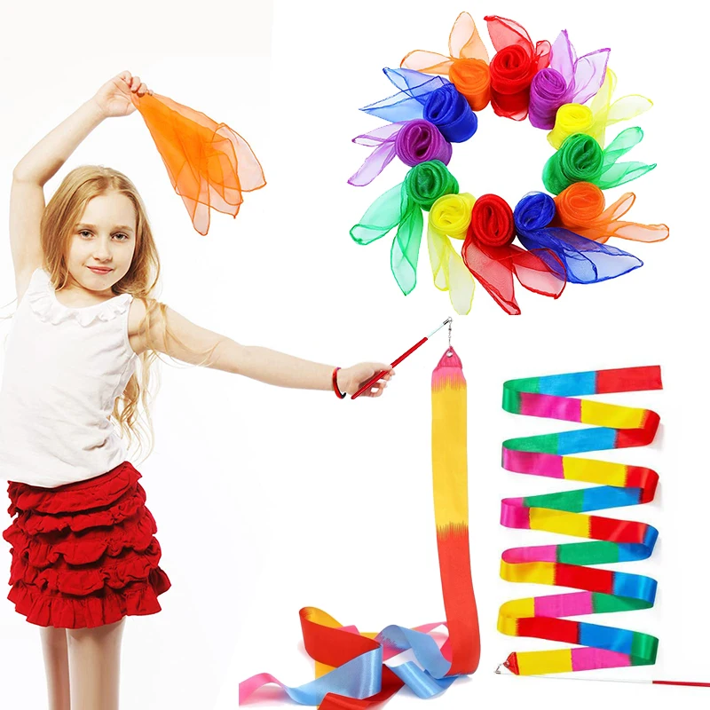 Six-Color-Scarves-Gymnastic-Ribbons-Color-Cognition-Children-Outdoor ...