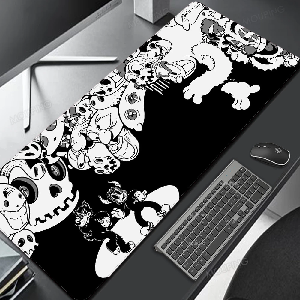 Black White Desk Pad | Office Carpet Mousepad | Table Gamer Keyboard ...