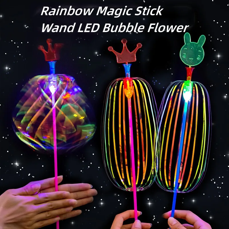 3-5Pcs-Magic-Twist-Bubble-Wand-Rainbow-Led-Glowing-Bubble-Stick ...