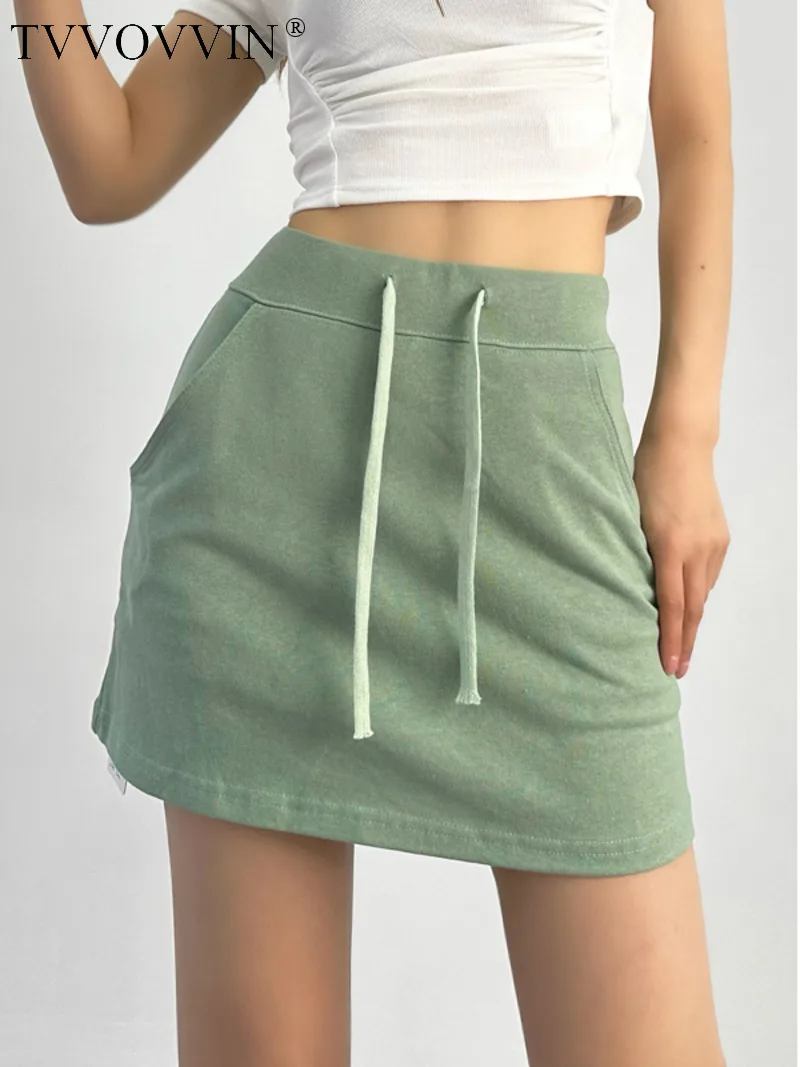 TVVOVVIN-Summer-New-Drawstring-Sports-Short-Skirt-High-Waist-Slim ...