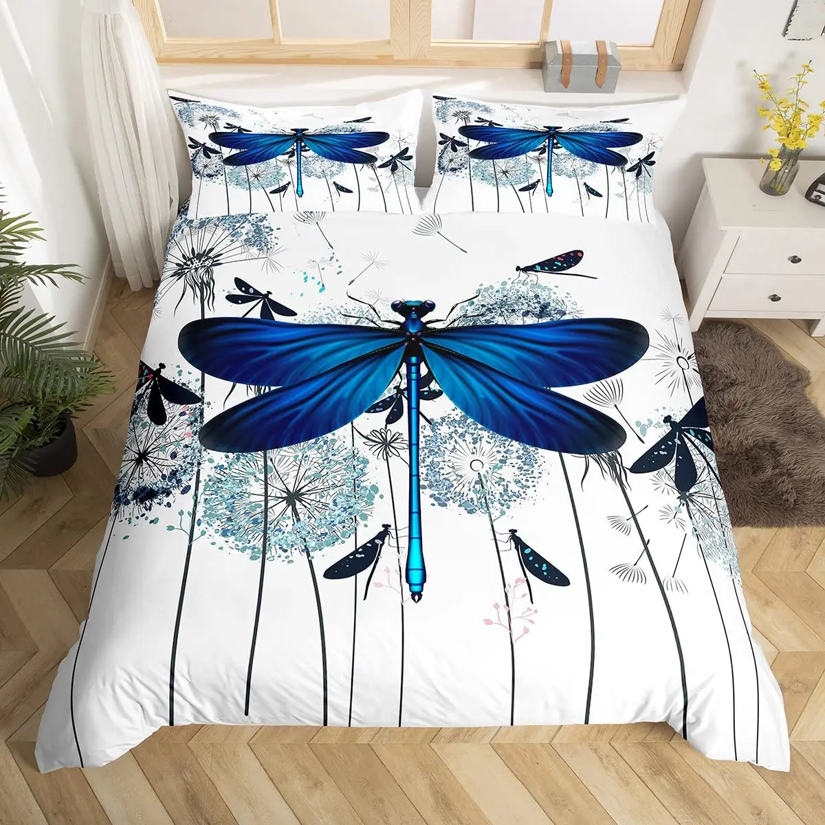 Dragonfly-Comforter-Cover-Queen-Size-Bedding-Set-for-Kids-Boy-Girl-Room ...