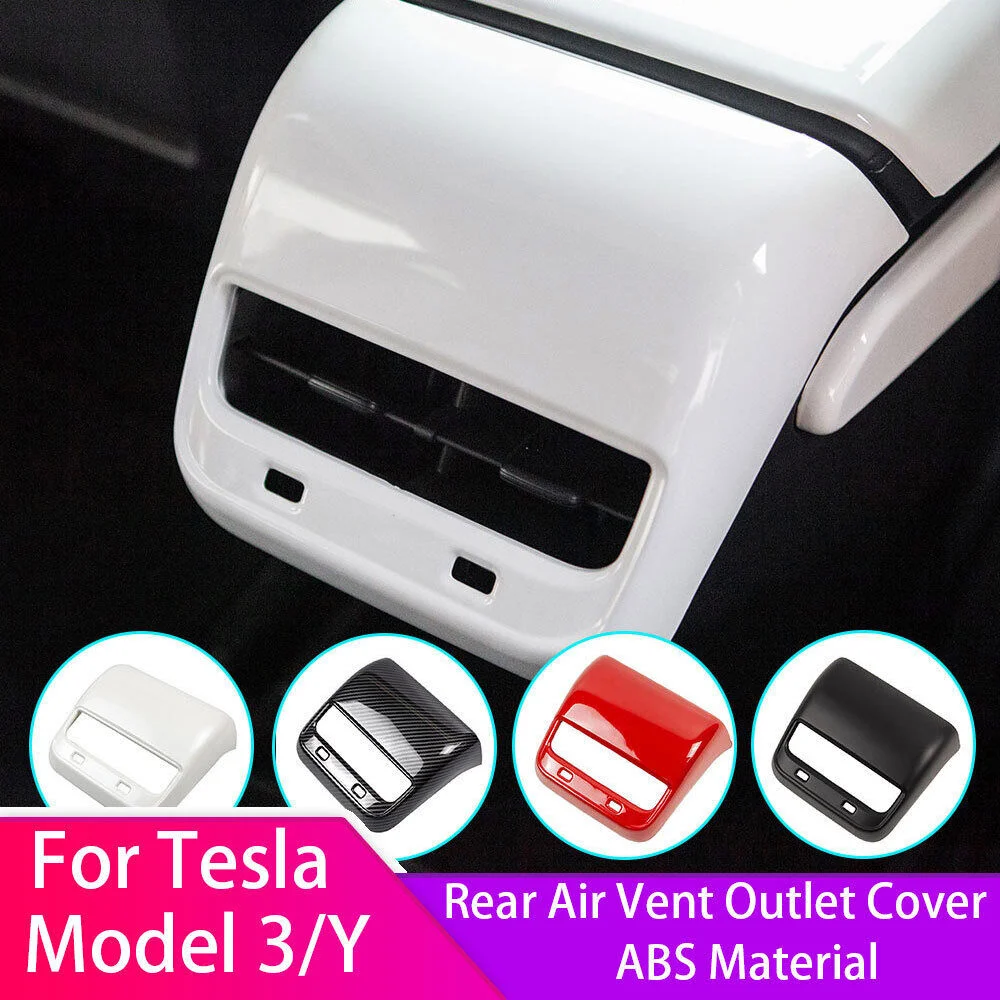 Matte-Carbon-fiber-for-Tesla-Model-3-Car-Interior-Rear-air-outlet-cover ...
