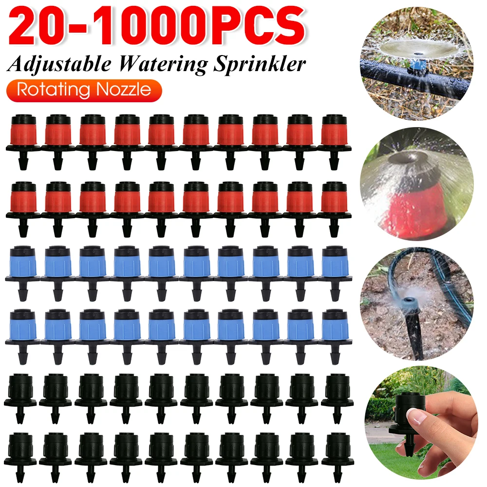 20-1000PCS-Watering-Sprinkler-Dripper-Garden-Adjustable-Mist-Emitters ...