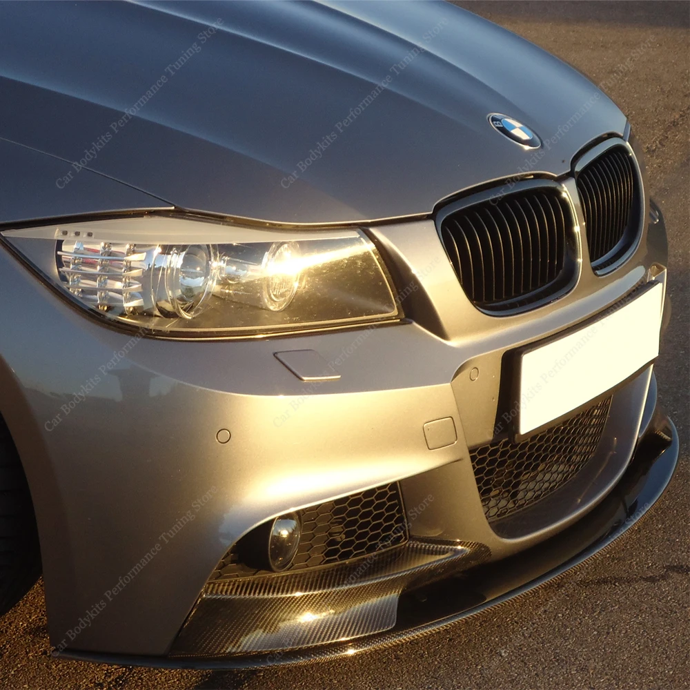 For-BMW-E90-E91-M-Tech-Lci-Front-Bumper-Splitter-Lip-For-3-Series-325i ...