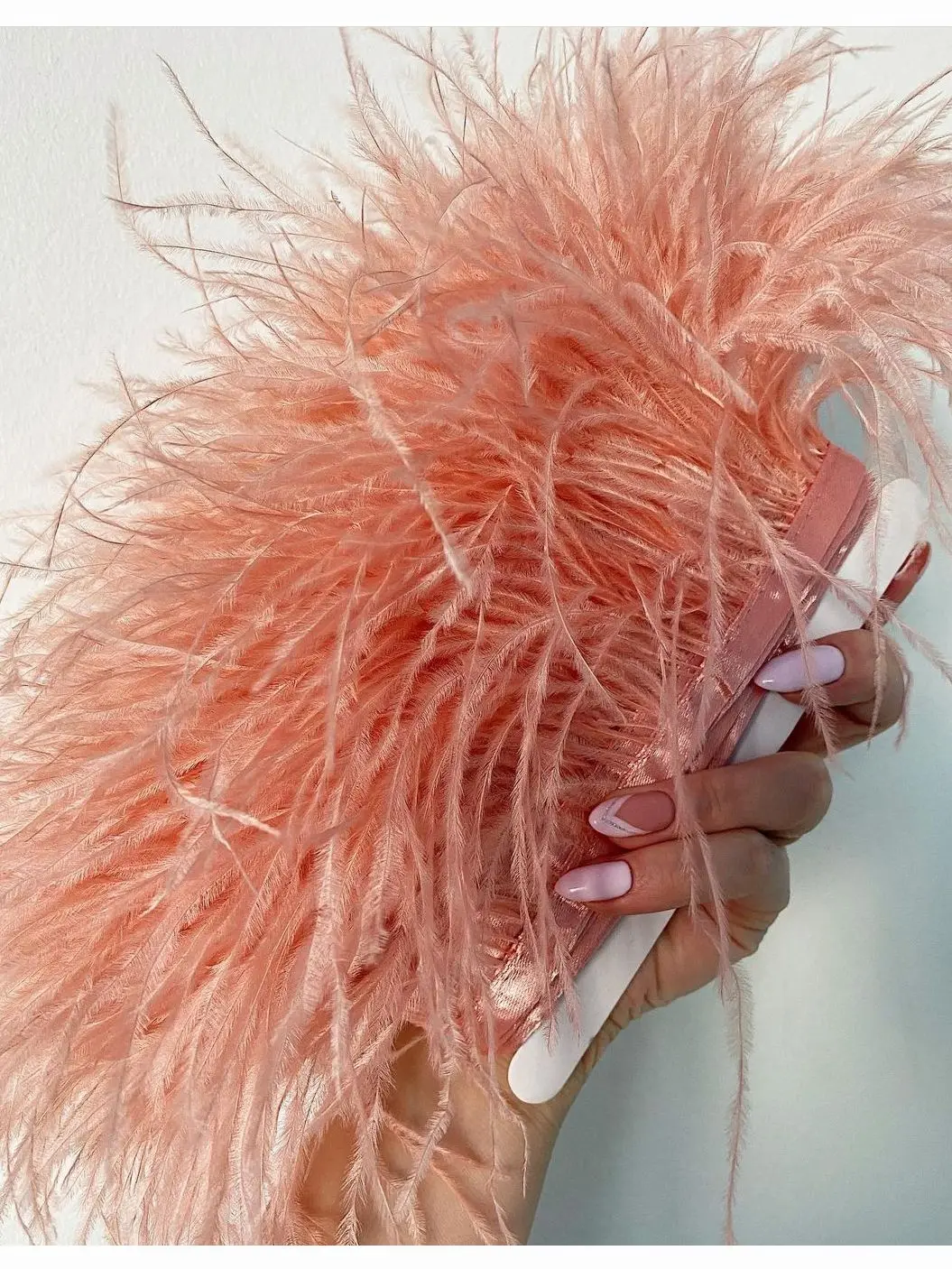 Natural-Pink-Ostrich-Feather-Trims-8-10cm-Plume-Fringe-Ribbon-for ...