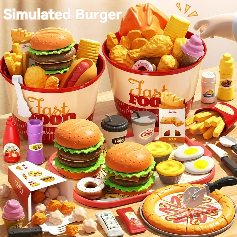 Children Food Kitchen Toys Set Girl Pretend Play House Simulation Bread ...