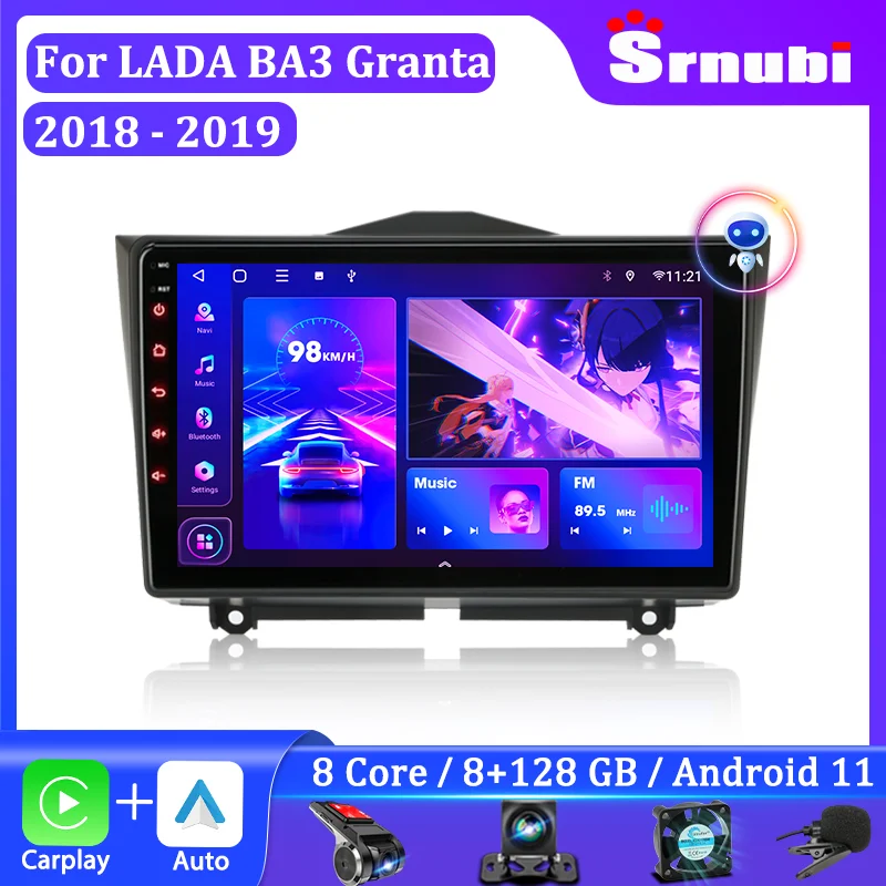 Srnubi reproductor Multimedia con GPS para coche, unidad principal de DVD estéreo, 2 Din ...