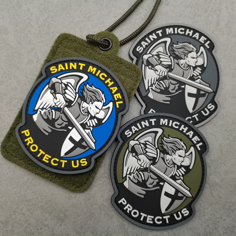 SAINT MICHAEL PROTECT US Rubber Colors Knight Crusades Military Army ...