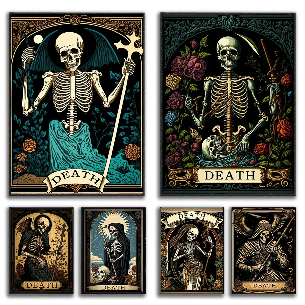 The-Death-Tarot-Card-Canvas-Posters-and-Prhonneur-Dark-Style-Demonic ...