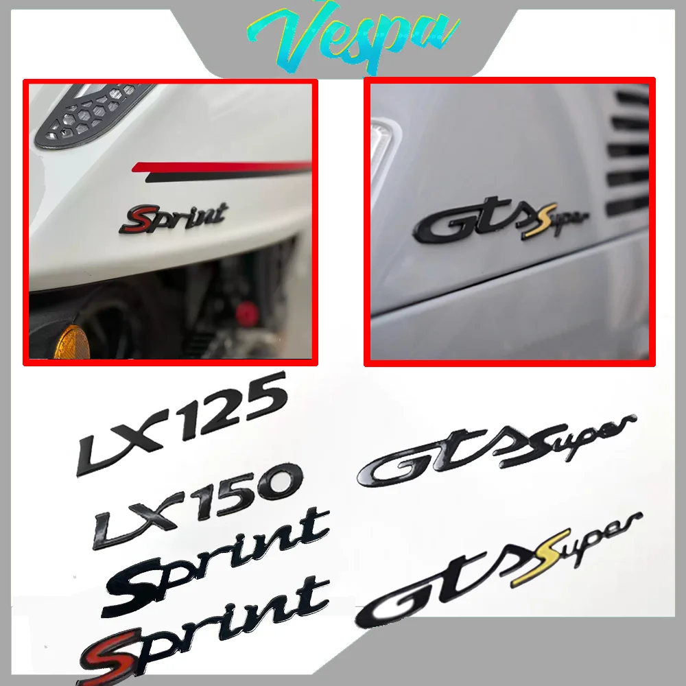 For Vespa GTS Sprint LX 3D Logo Sticker Motorcycle Accessories Decal ...